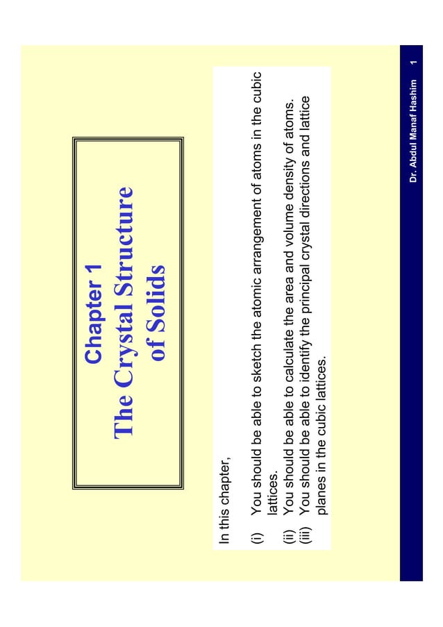 Chapter1 the crystal structure in solids | PDF