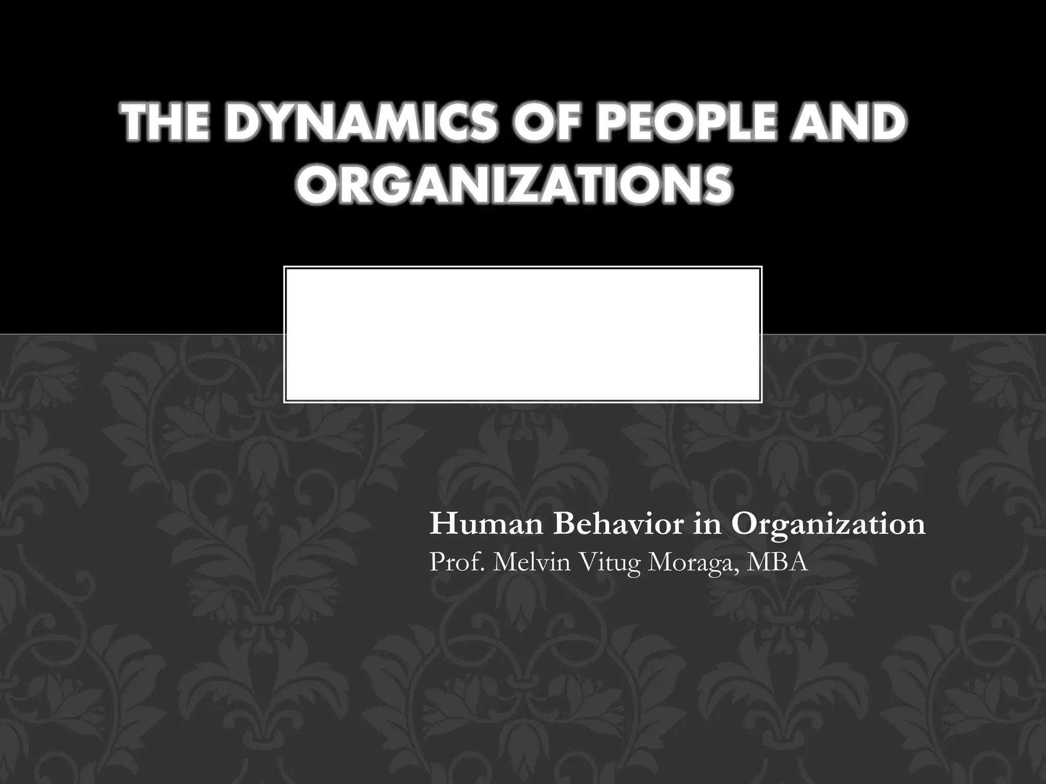 Chapter 1 the dynamics of people and organizations | PDF