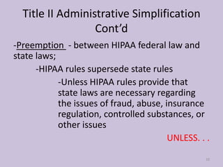 Chapter 1 the goal of hipaa administrative simplification | PPTX