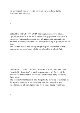 Chapter 1The Hospitality Industry As an Internatio.docx