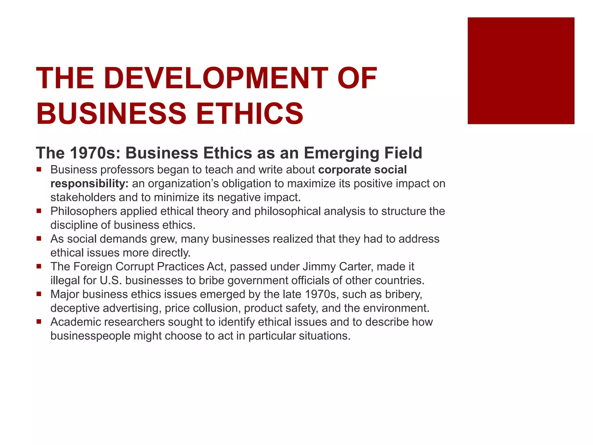 Chapter 1: The Importance of Business Ethics | PPTX