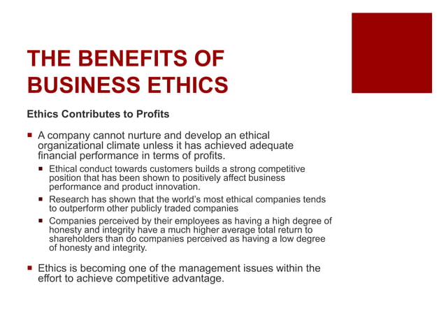 Chapter 1: The Importance of Business Ethics | PPTX