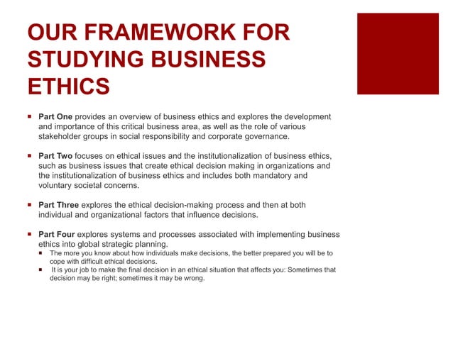 Chapter 1: The Importance of Business Ethics | PPTX