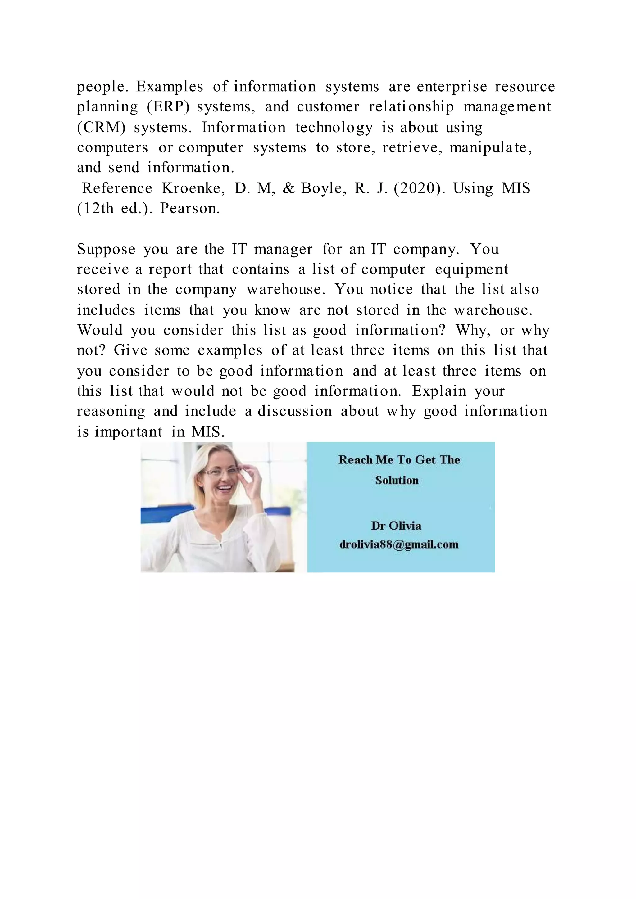 Chapter 1 The Importance of MIS Unit Lesson In this unit, we expl | DOCX | Computing ...