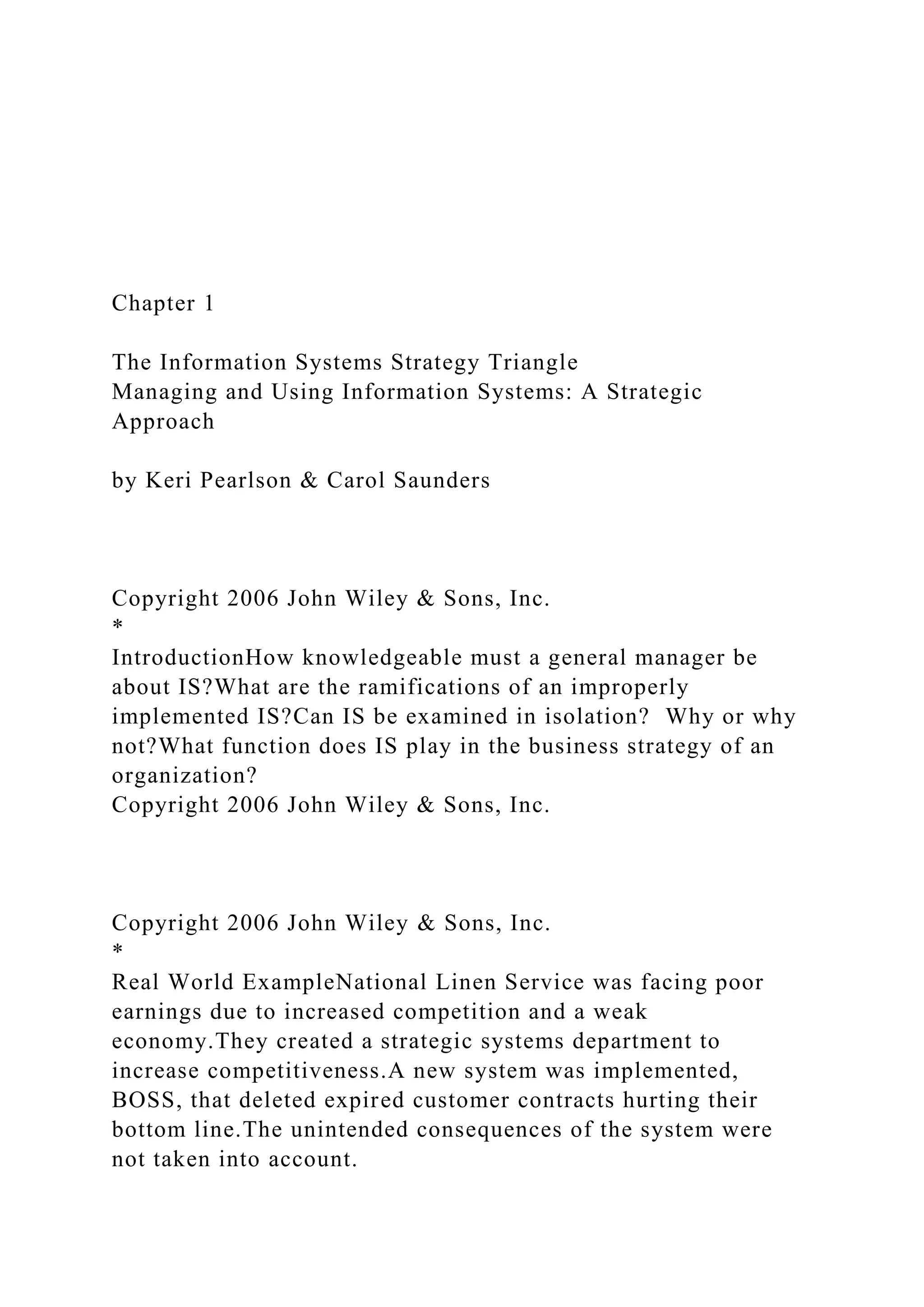 Chapter 1The Information Systems Strategy TriangleMa.docx