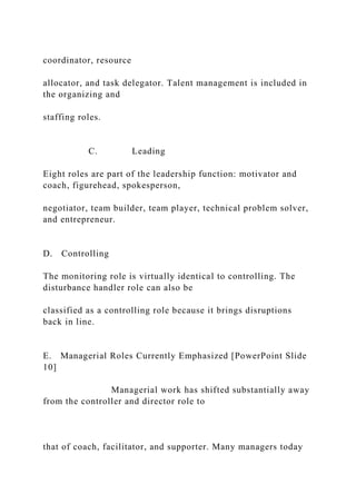 Chapter 1 THE MANAGER’S JOB [PowerPoint Slide 1] The p.docx