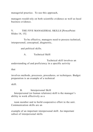 Chapter 1 THE MANAGER’S JOB [PowerPoint Slide 1] The p.docx
