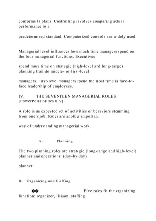Chapter 1 THE MANAGER’S JOB [PowerPoint Slide 1] The p.docx