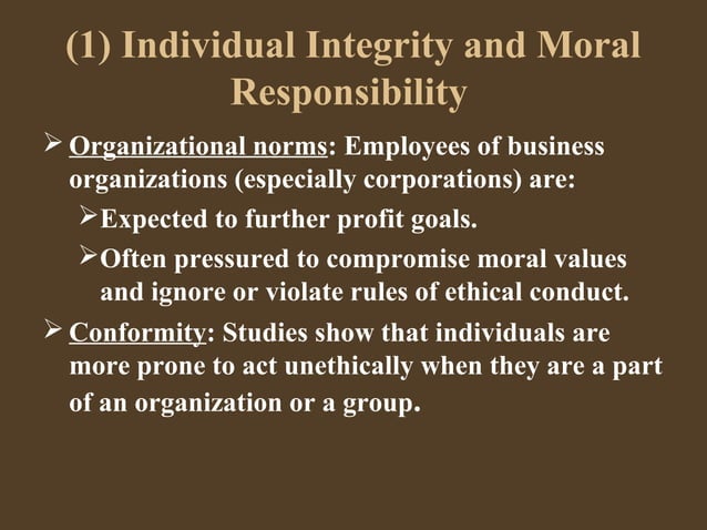 Chapter 1 the nature of morality | PPT | Business | Business and Finance