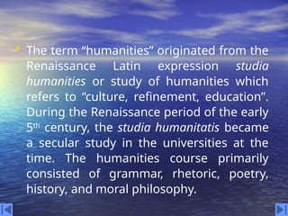 Chapter 1 The Origin and Meaning of Humanities.pptx