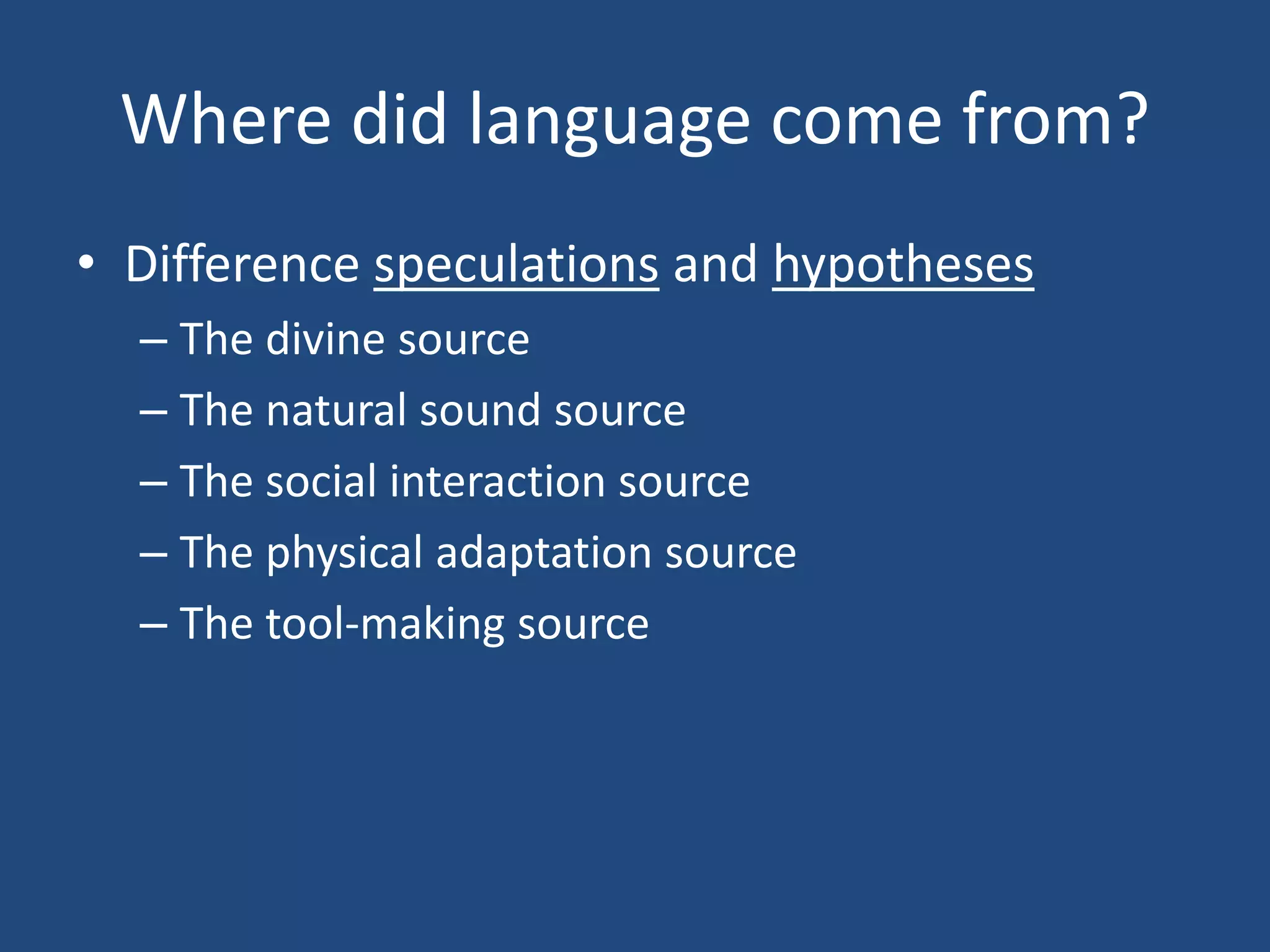Chapter 1 the origins of language | PDF