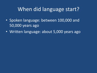 Chapter 1 the origins of language | PDF