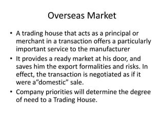 Chapter 1 the role of international trading house | PPTX