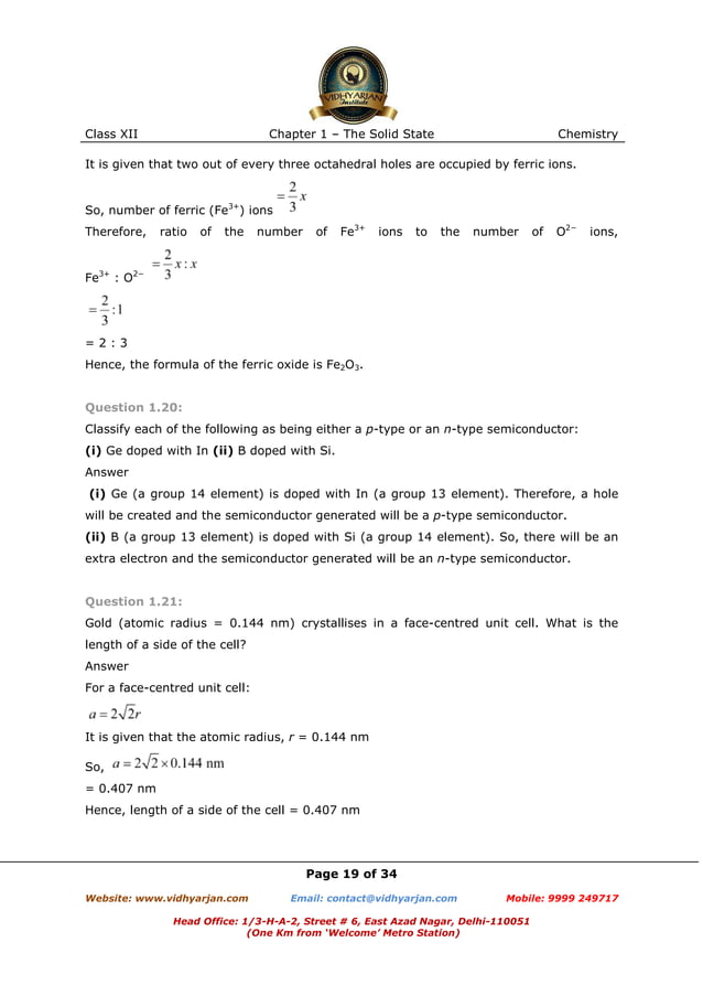 Chapter 1 the solid state | PDF