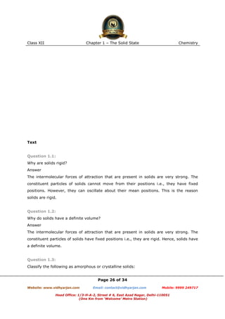 Chapter 1 the solid state | PDF