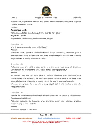 Chapter 1 the solid state | PDF