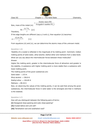 Chapter 1 the solid state | PDF