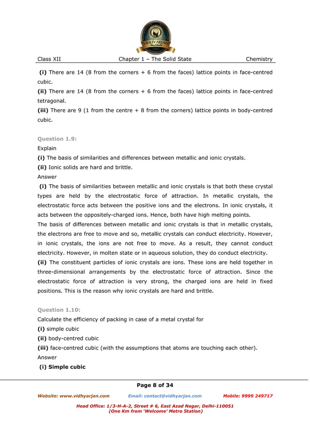 Chapter 1 the solid state | PDF