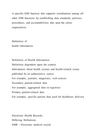 Chapter 1The Transforming World of Health Information Manageme | DOCX ...