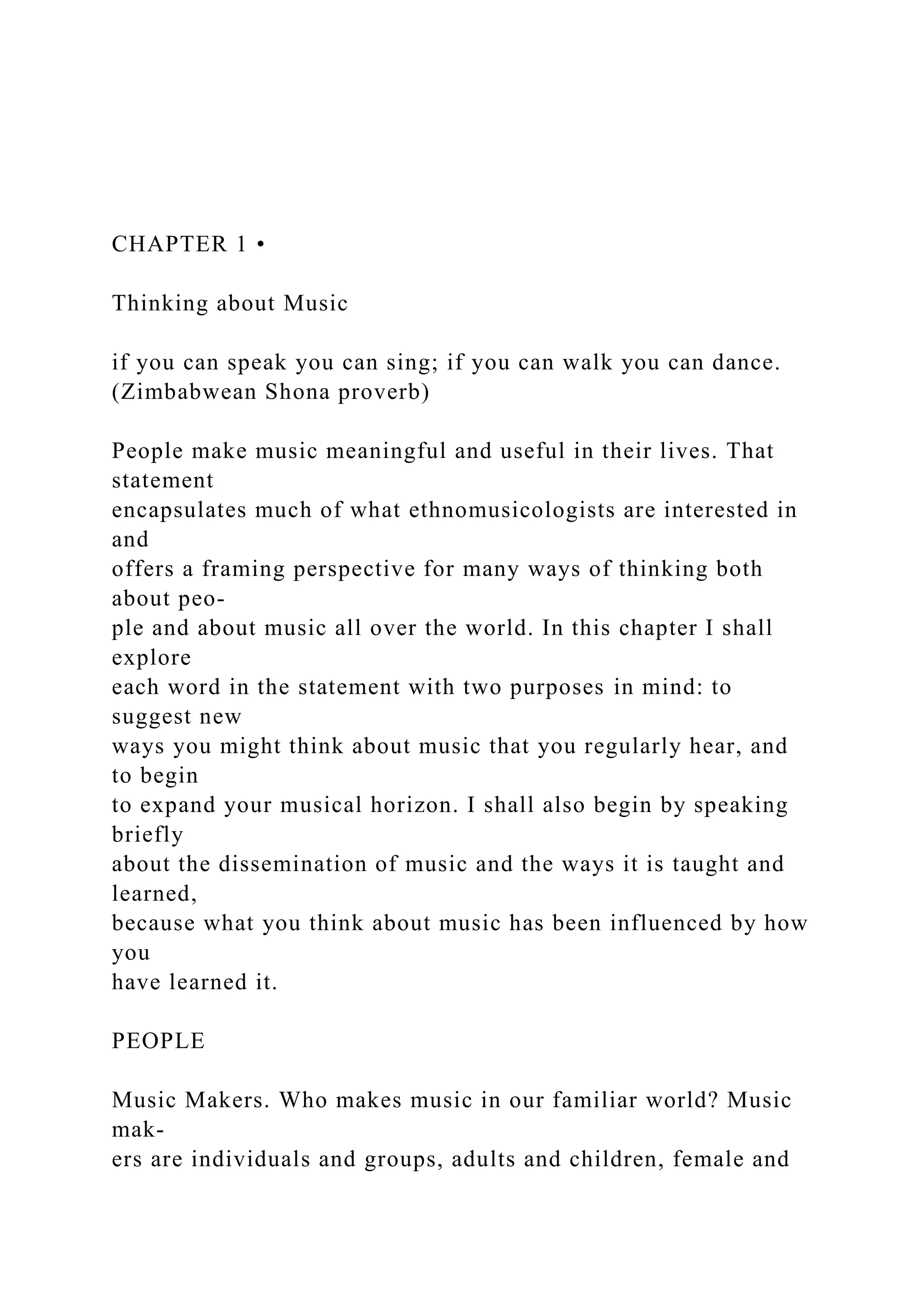 CHAPTER 1 • Thinking about Music if you can speak you .docx