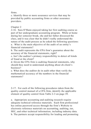 CHAPTER 1 This list below indicated various audits, attestation,.docx