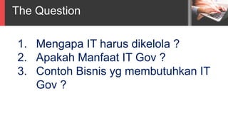 Definis dan Pengertian Tata Kelola materi topik 1 IT | PDF