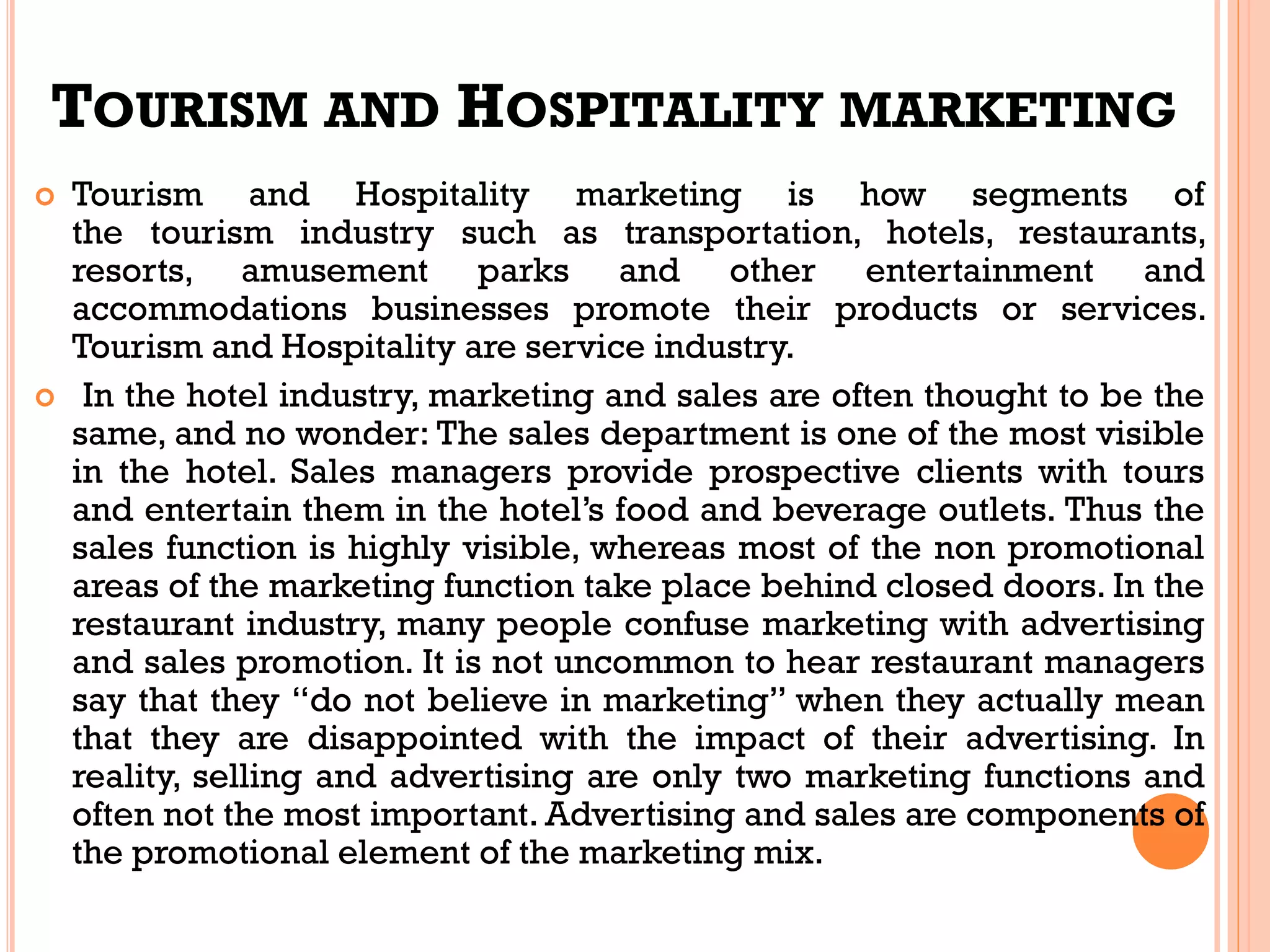 Chapter 1 Tourism and Hospitality Marketing (Tourism and Hospitality ...