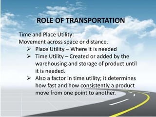 Chapter 1 transportation | PPTX