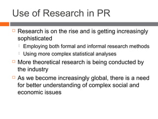Understanding Public Relations Research | PPT