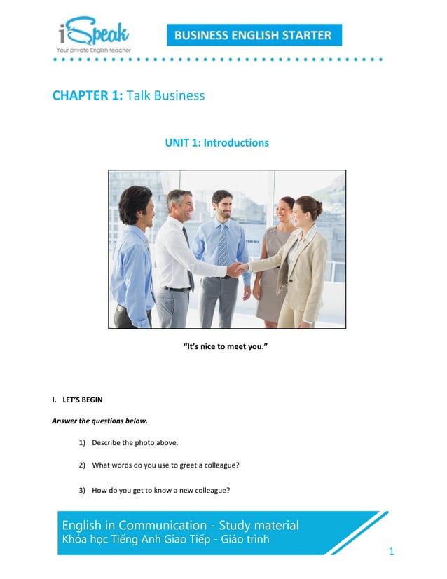 Chapter1 unit 1 introductions | PDF