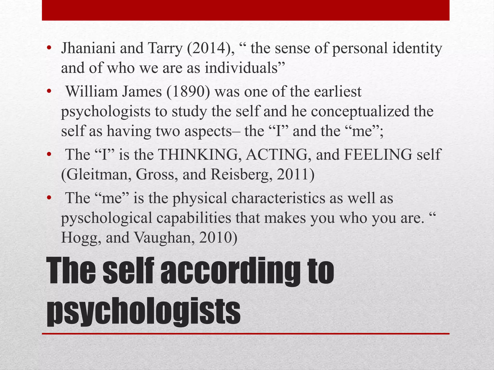 Understanding the Self: Psychological Perspectives | PPTX