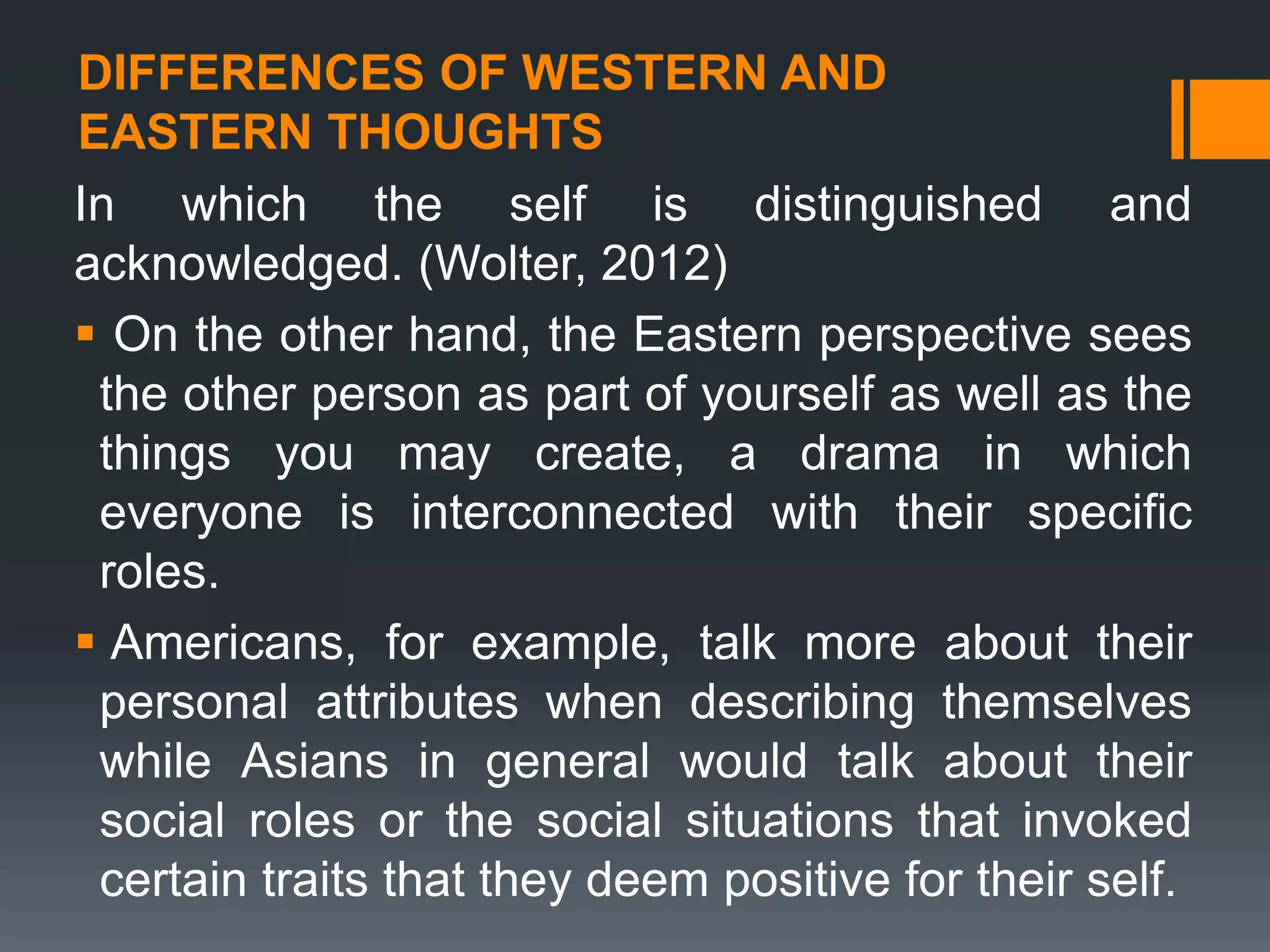 The Self in the Western and Eastern Thougghts | PPTX
