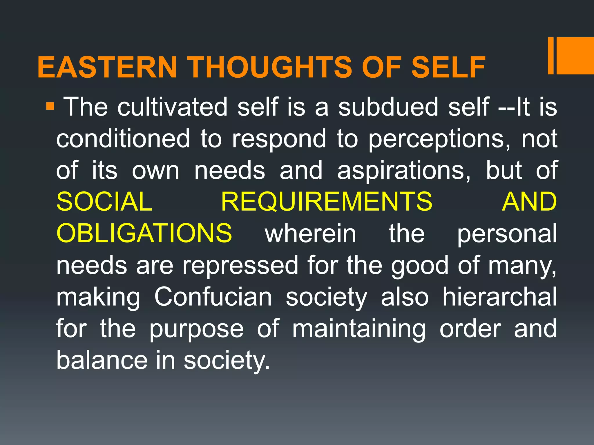 The Self in the Western and Eastern Thougghts | PPTX