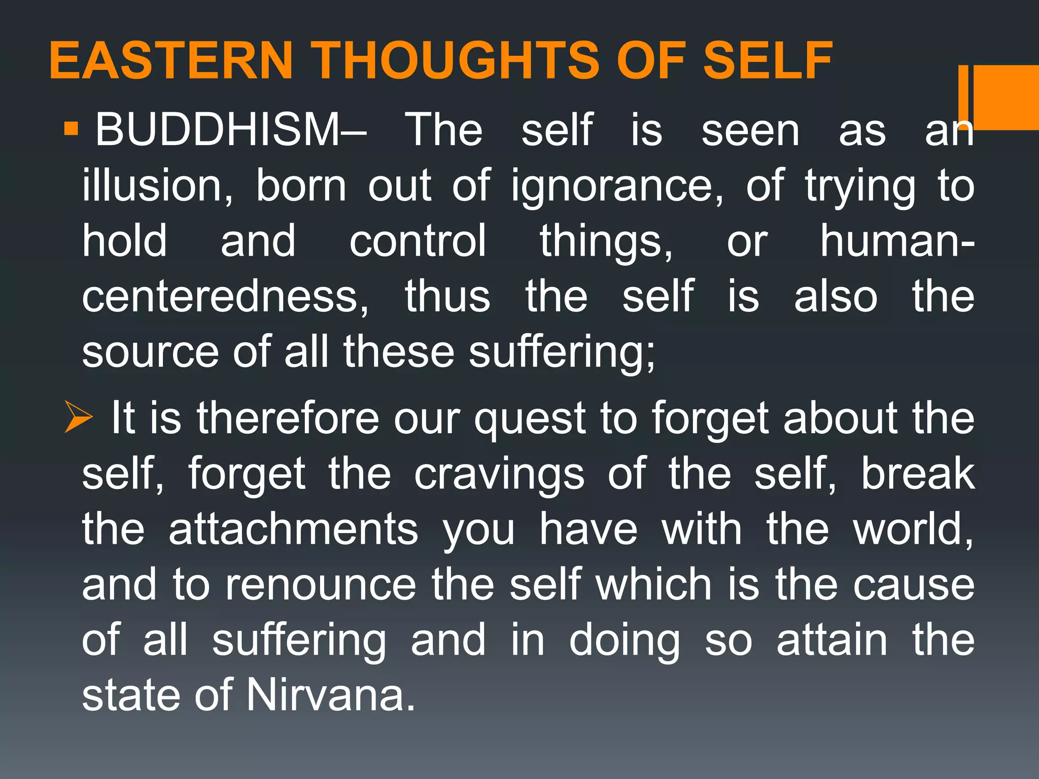 The Self in the Western and Eastern Thougghts | PPTX