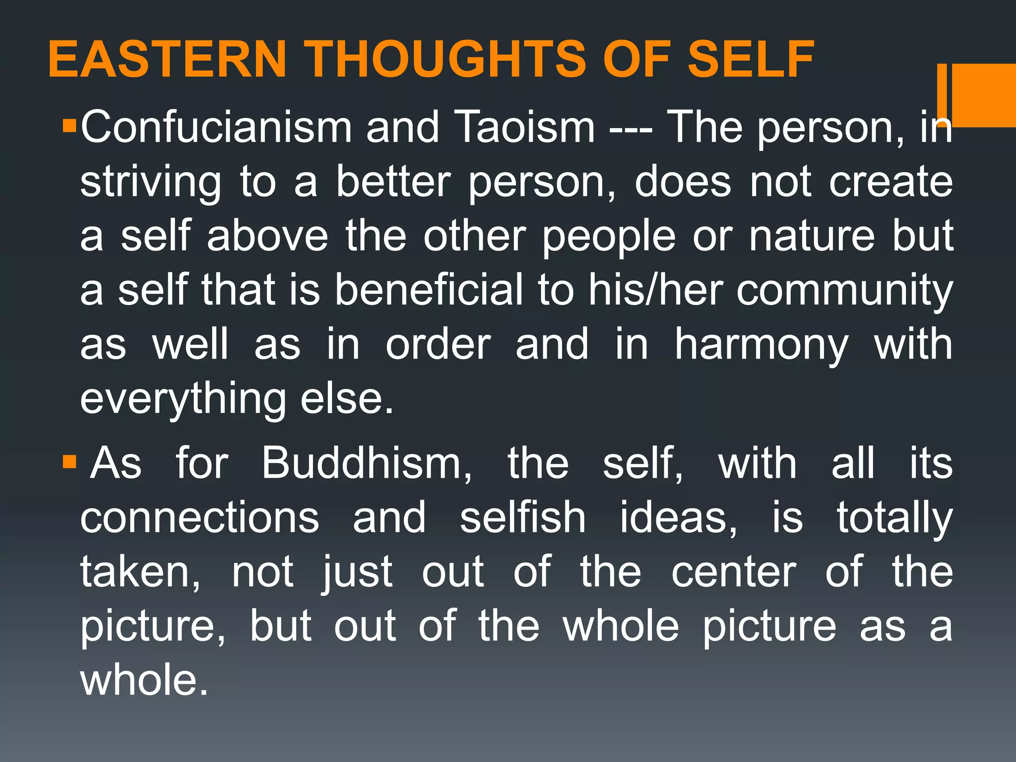 The Self in the Western and Eastern Thougghts | PPTX