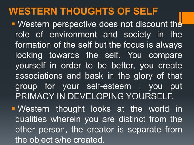The Self in the Western and Eastern Thougghts | PPTX