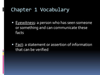 Forensic Science Chapter 1 Vocabulary | PPT