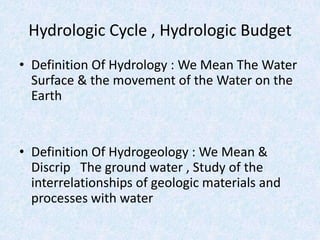 Water Chapter 1 Fetter - Applied Hydrogeology | PPT