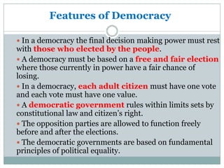Chapter 1 What is Democracy Why Democracy.ppt | Civic affairs | Politics