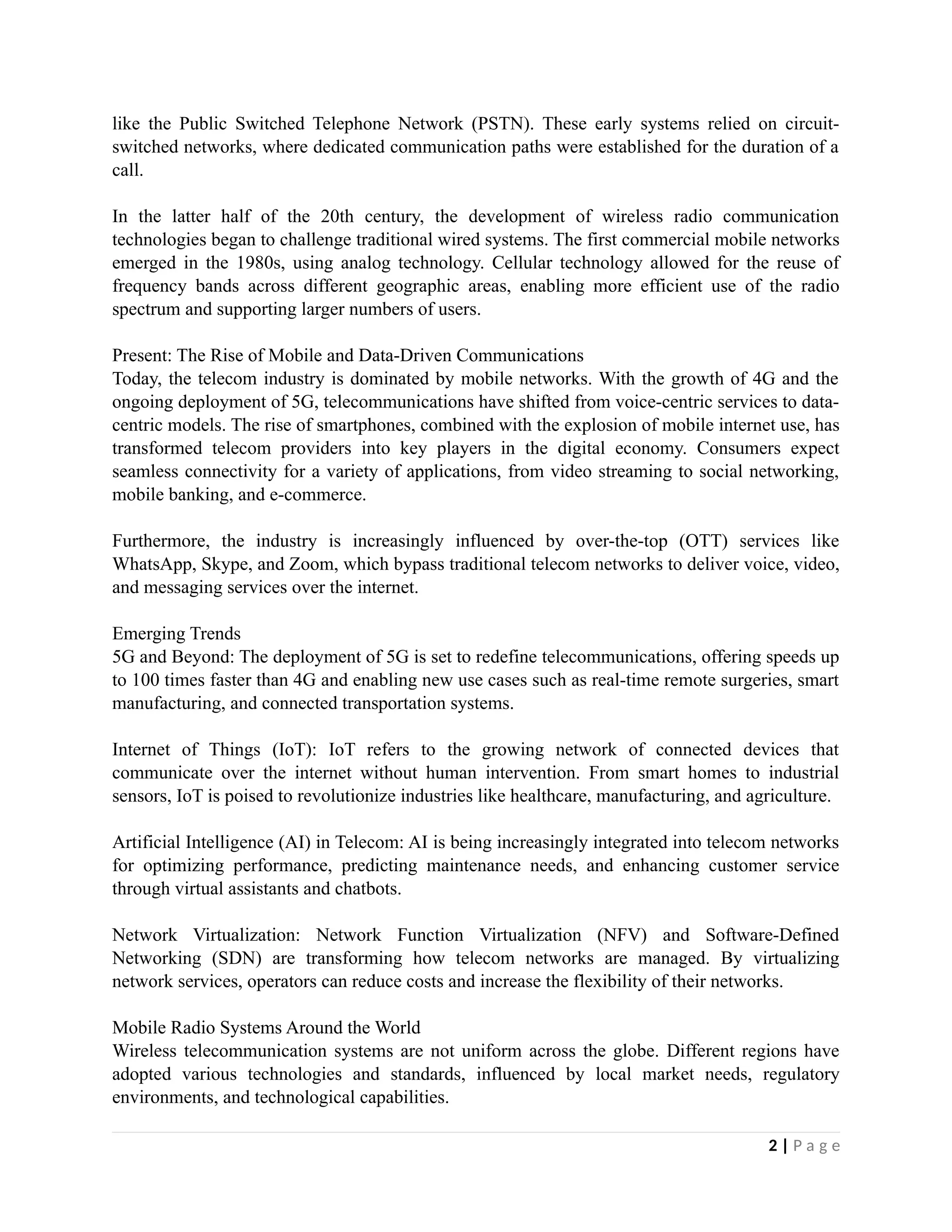 Wireless Networking and Telecom technology | DOCX