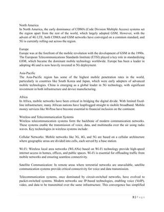 Wireless Networking and Telecom technology | DOCX