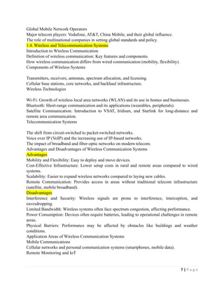 Wireless Networking and Telecom technology | DOCX