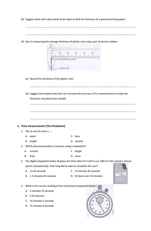Chapter 1 worksheet | DOCX | Physics | Science