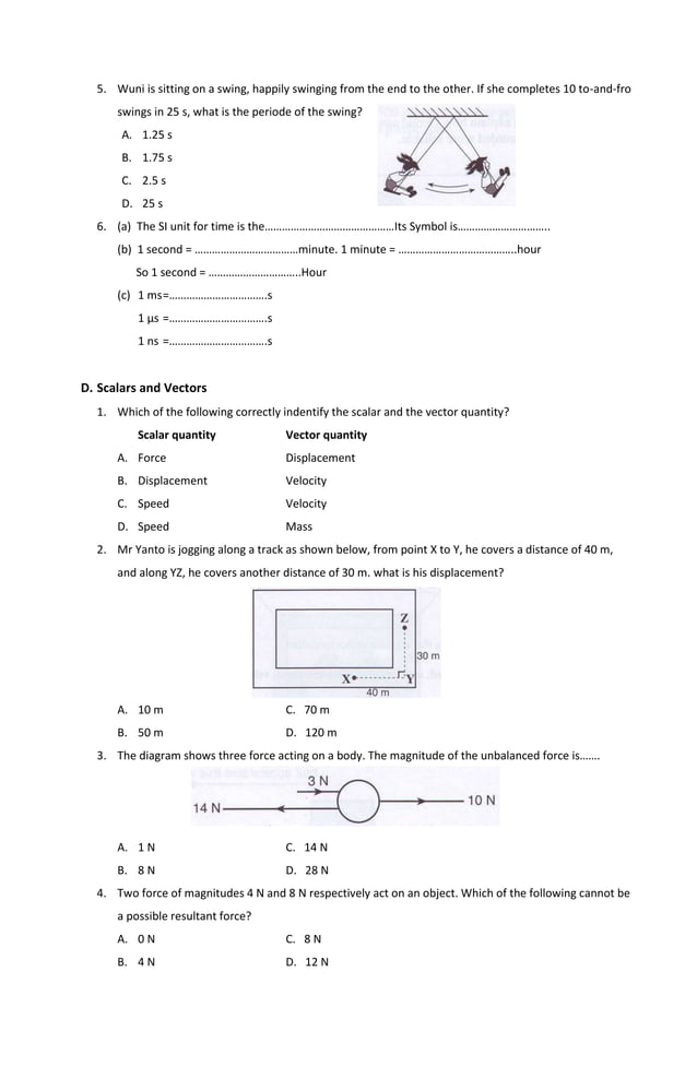 Chapter 1 worksheet | DOCX | Physics | Science