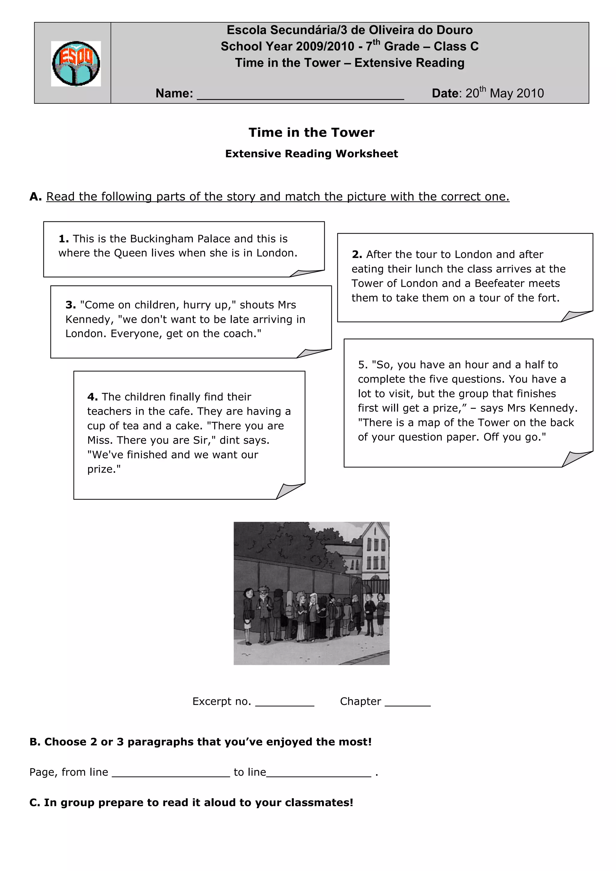 Chapter1 - worksheet time_in_the_tower_l0 | PDF