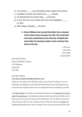 Chapter 2: Legal English. Features and exercises | DOC