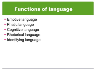 Chapter 2: Verbal Language | PPT