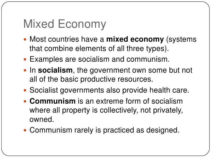 Socialism Mixed Economy