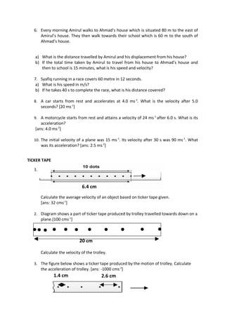 Exercises Chapter 2:Force & Motion | PDF