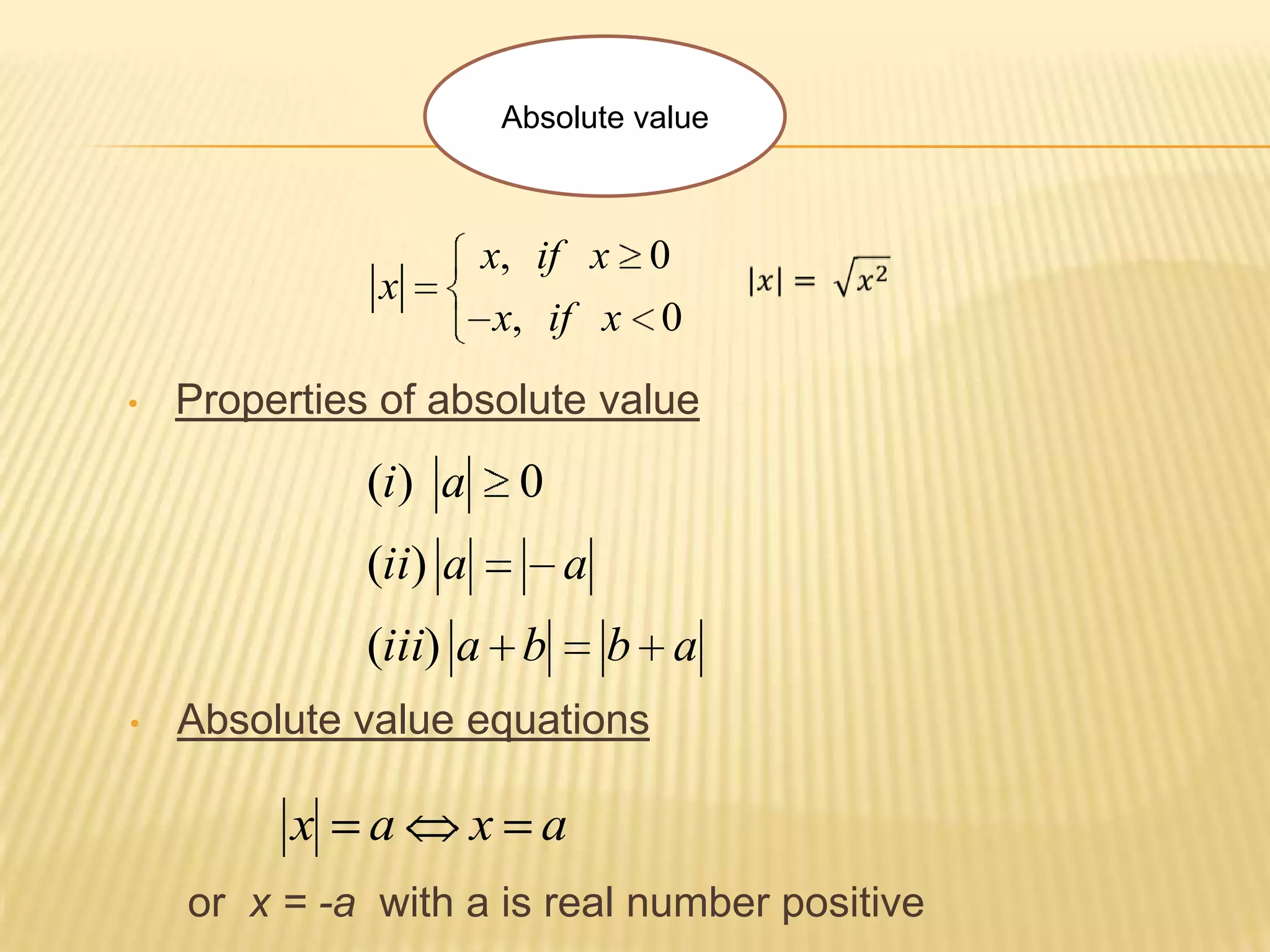 Chapter 2 : EQUATIONS AND INEQUALITIES | PPTX
